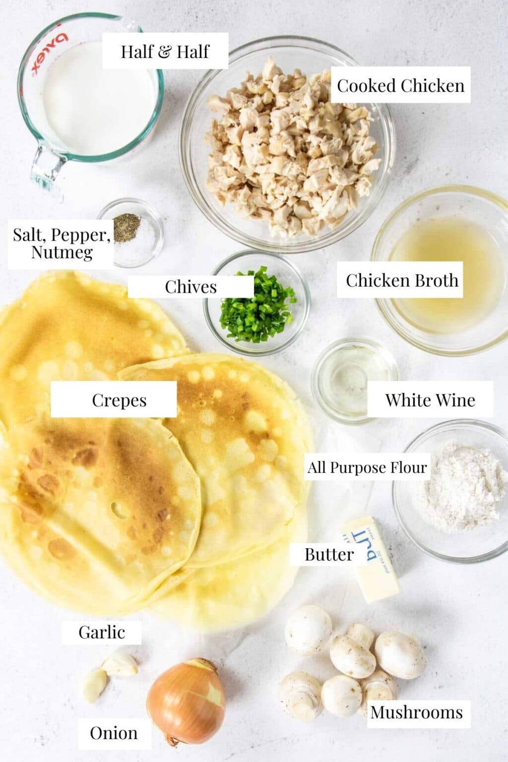 Savory Chicken & Mushroom Crepes
