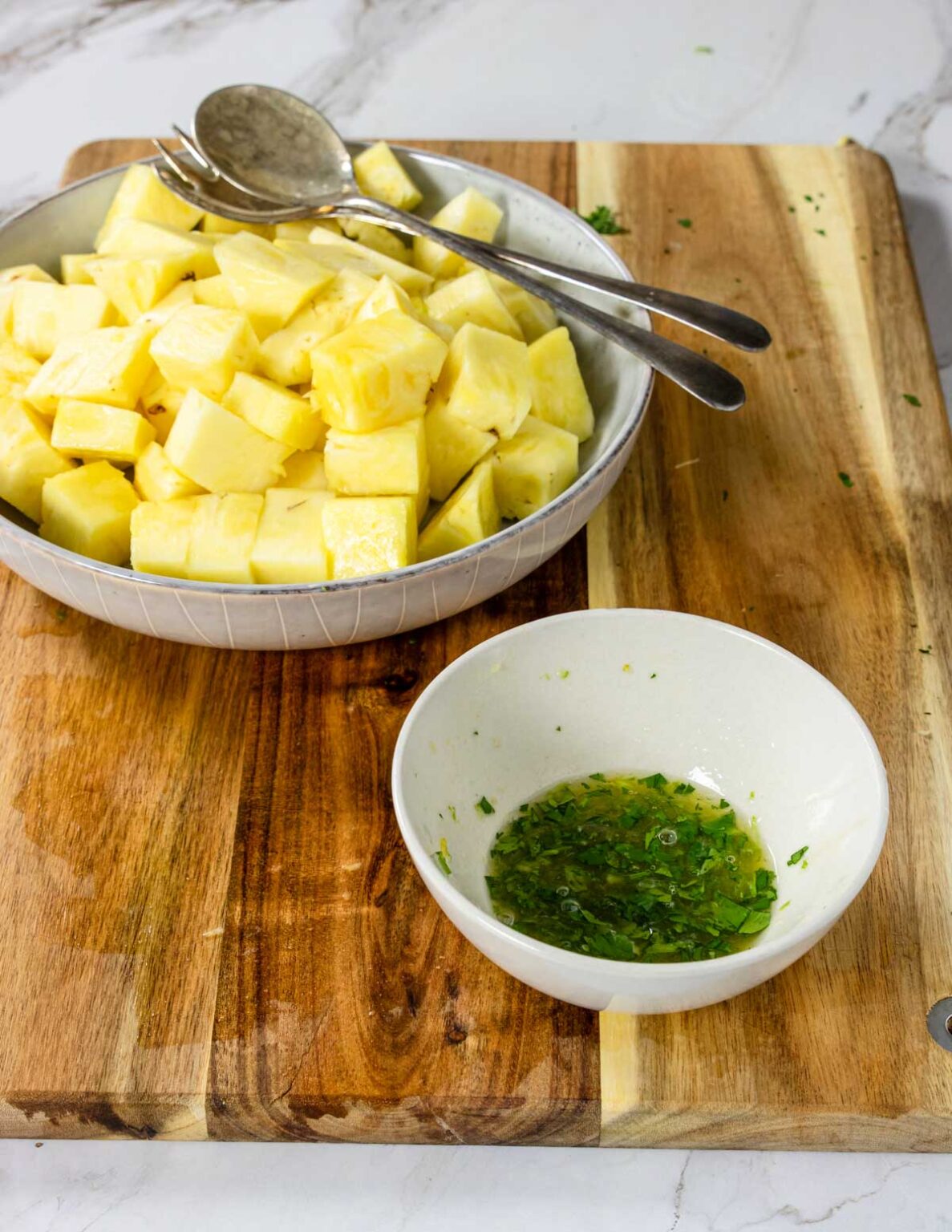Fresh Pineapple with Citrus Cilantro Glaze - Mom's Dinner