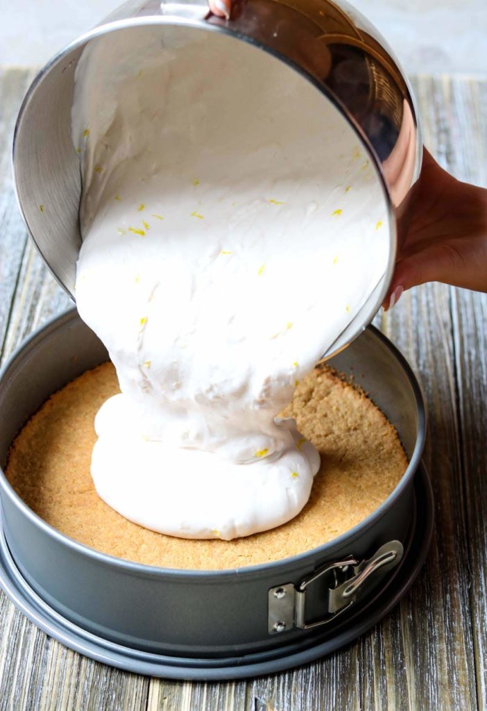 Lemonade Icebox Pie with Raspberries