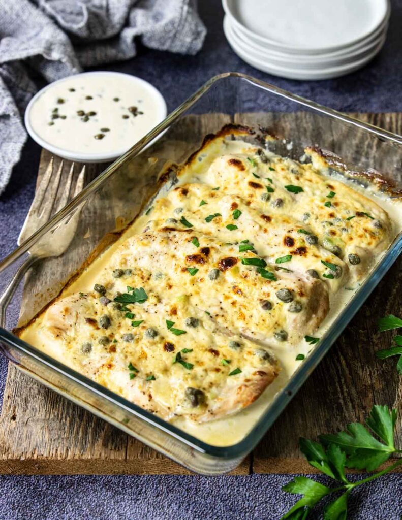 Creamy Baked Caesar Chicken