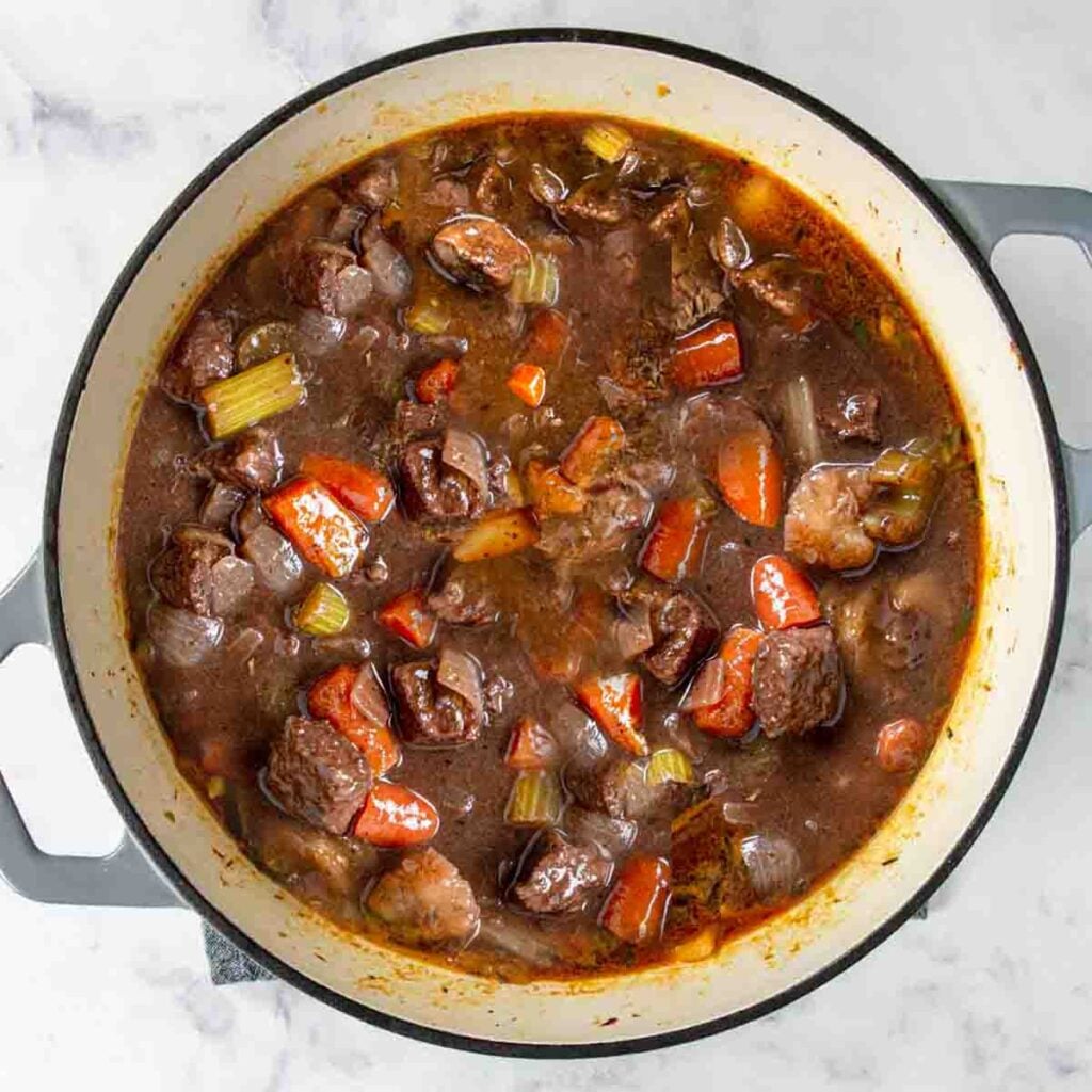 Beef Stew w/ Red Wine | Stove Top & Instant Pot Instructions