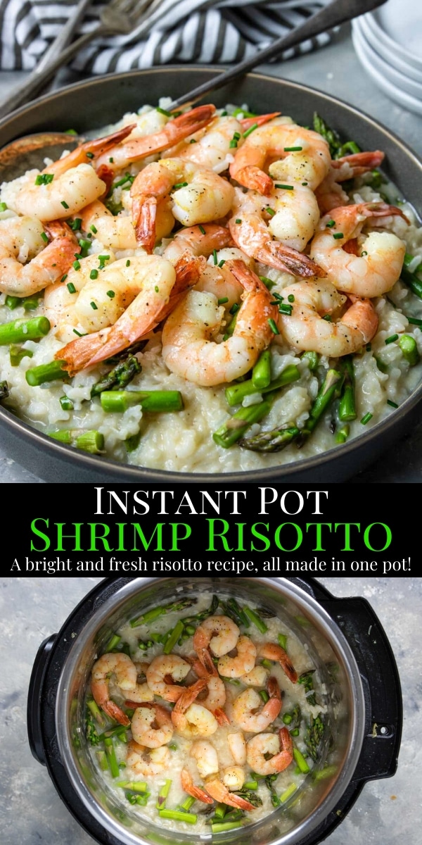Instant Pot Shrimp Risotto with Asparagus - Mom's Dinner