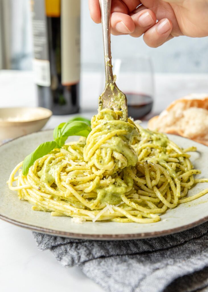 15 minute Pesto Cream Sauce