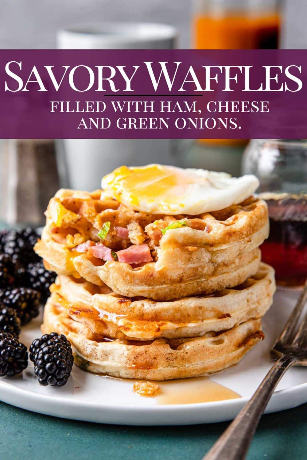 Savory Waffles with Ham and Cheese - Mom's Dinner