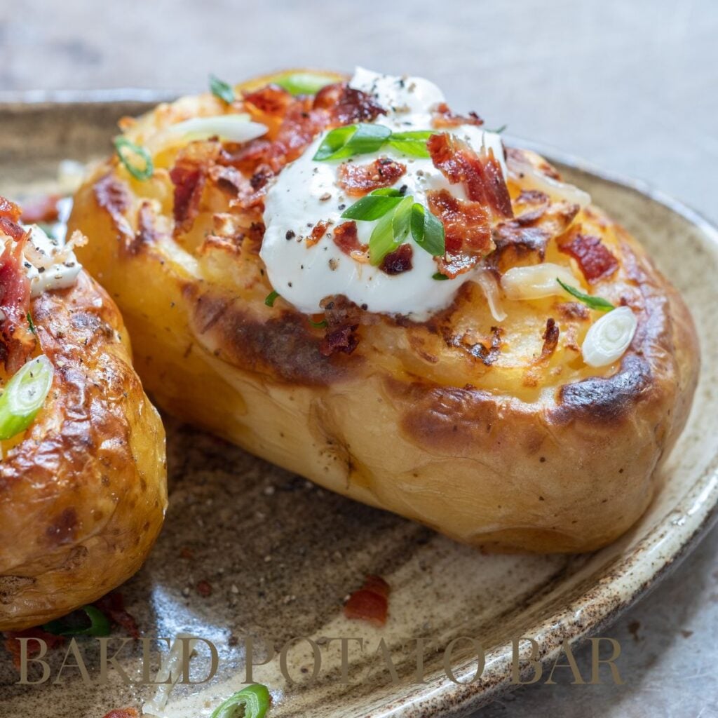 Baked Potato Bar with 50+ Topping Ideas That Don't Suck!