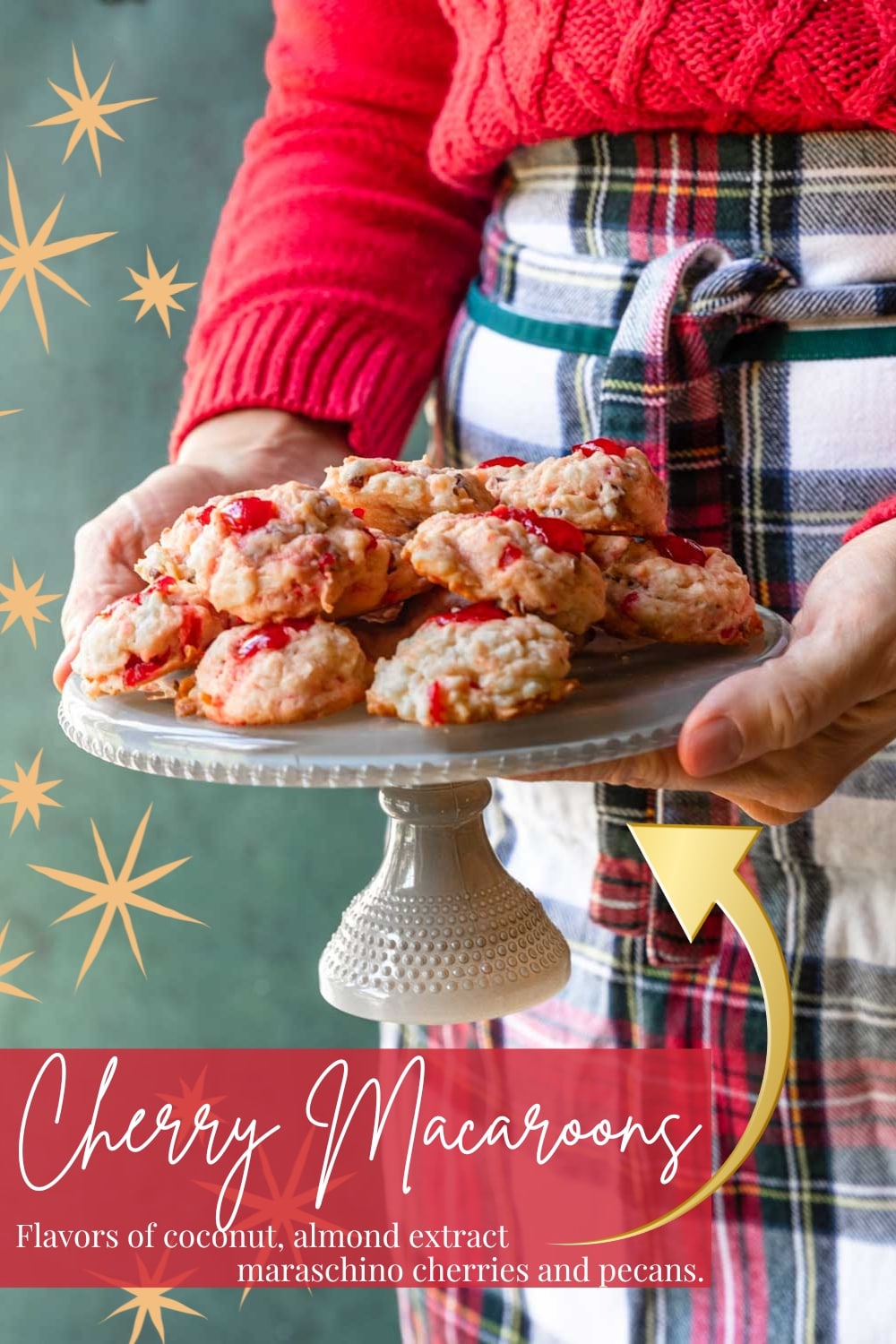 Bite Sized Cherry Macaroons Cookies